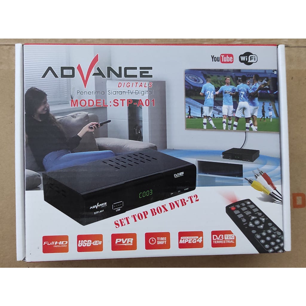 Promo SET TOP BOX ADVANCE DVB T2 STP A01 DIGITAL ORIGINAL GARANSI ...