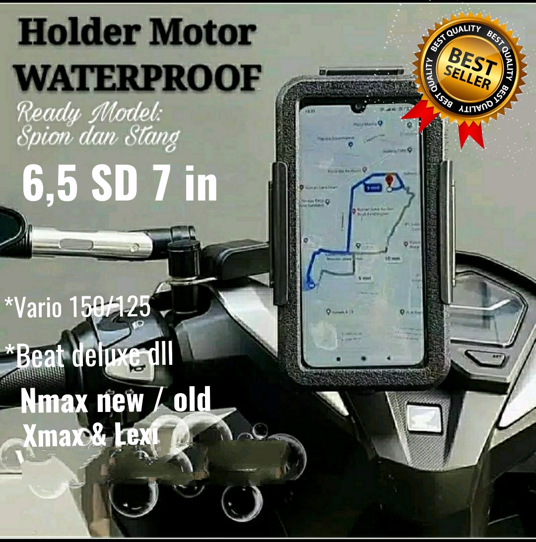 Promo Holder hp spion motor waterproof 6,5 sd 7 in motor Nmax xmax ...