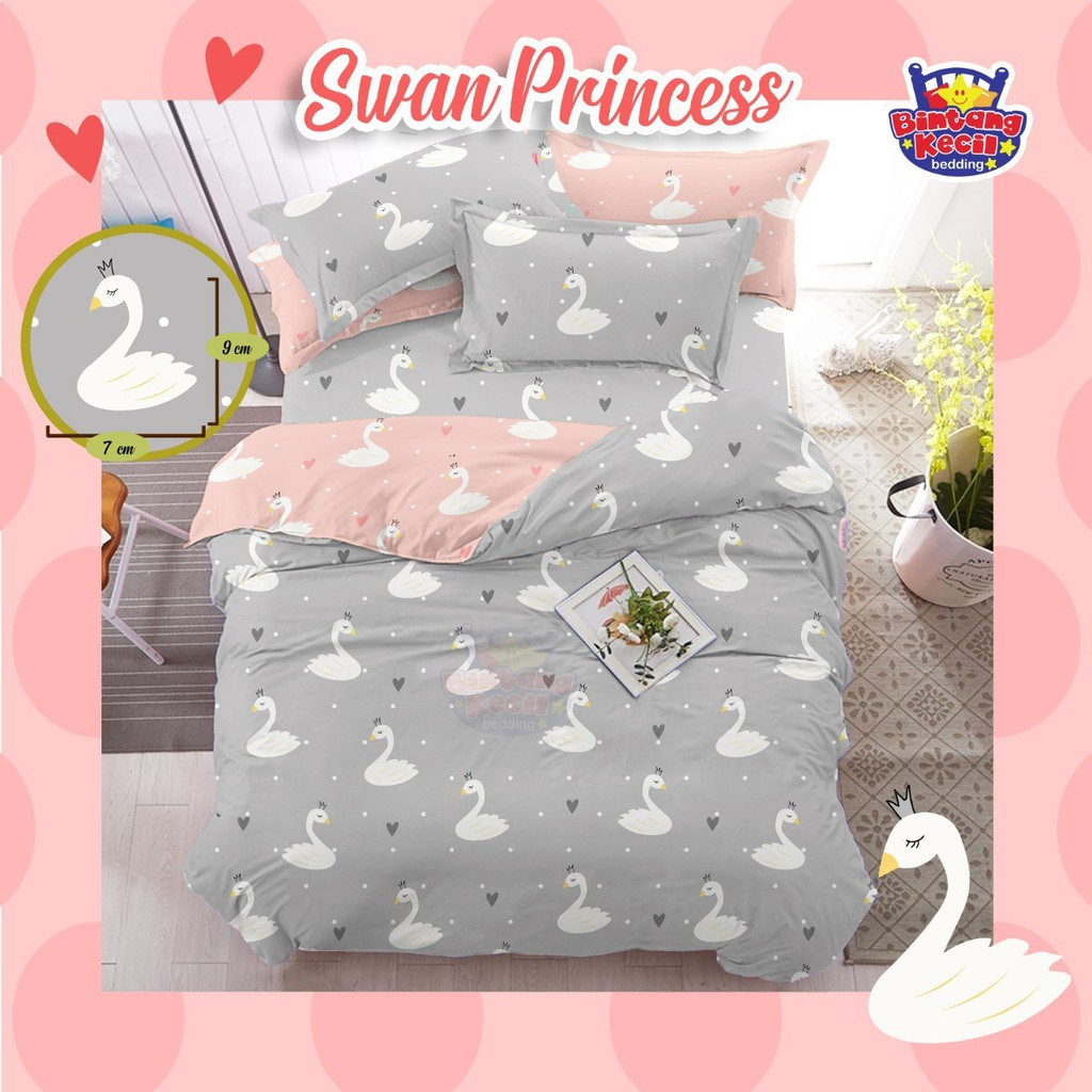 Bedcover Set Motif Princes Swan Murah Promo Bonus Sprei 1 Set Size ...