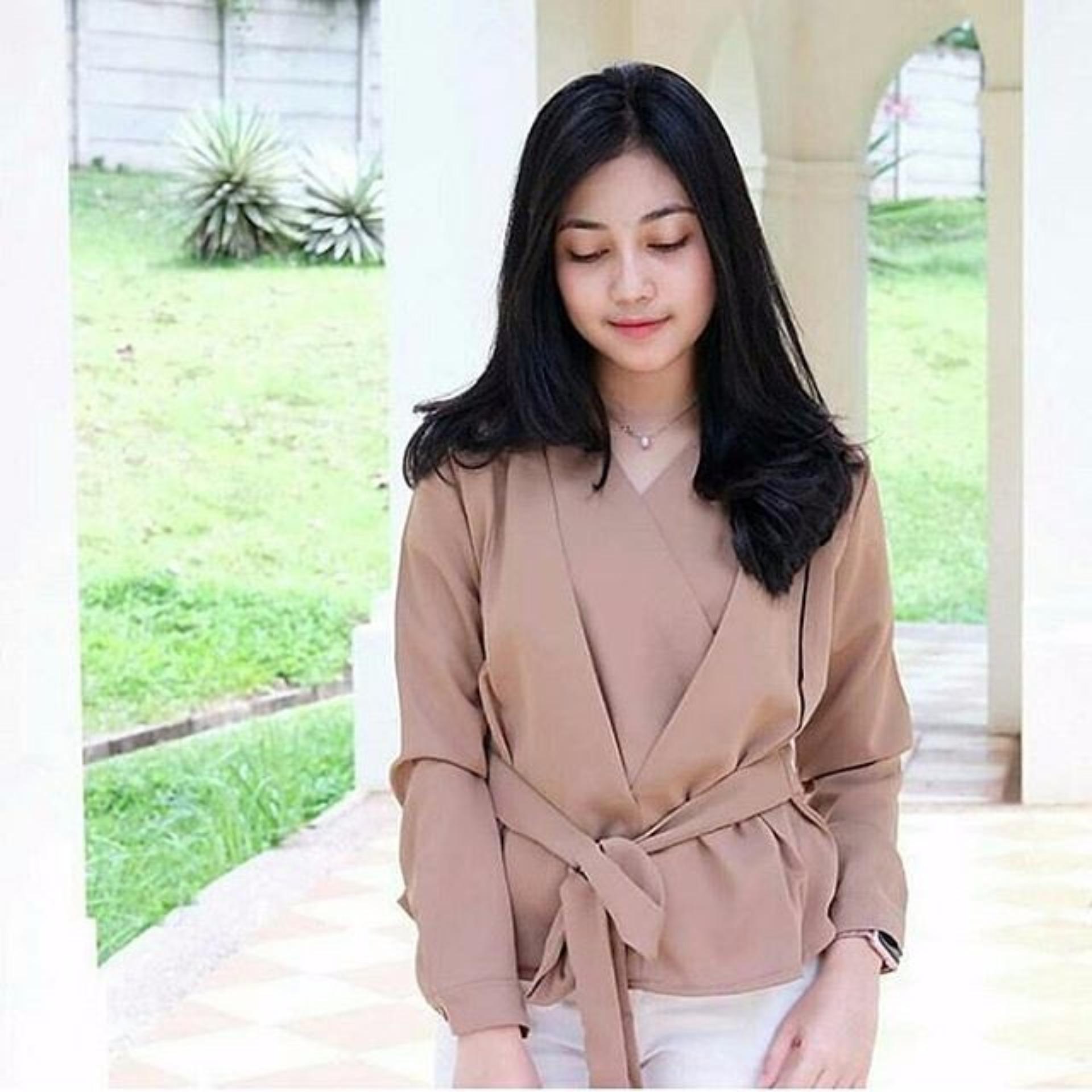 MURAH Yassela Color Block Casual Blouse - Choco (Black) TERMURAH ...