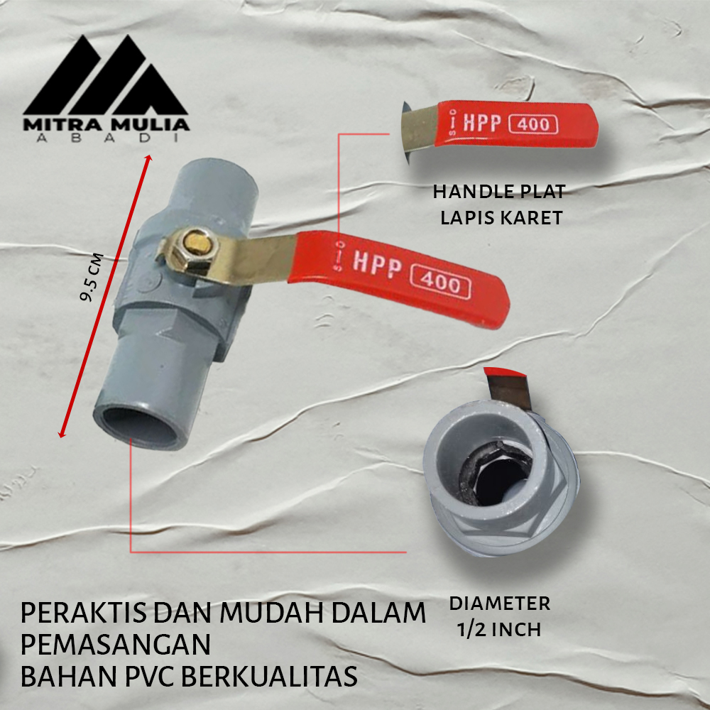 Jual Ball Valve 1/2 Inch Gagang Besi l Stop Kran Keran Pvc Handle Besi di Seller ...