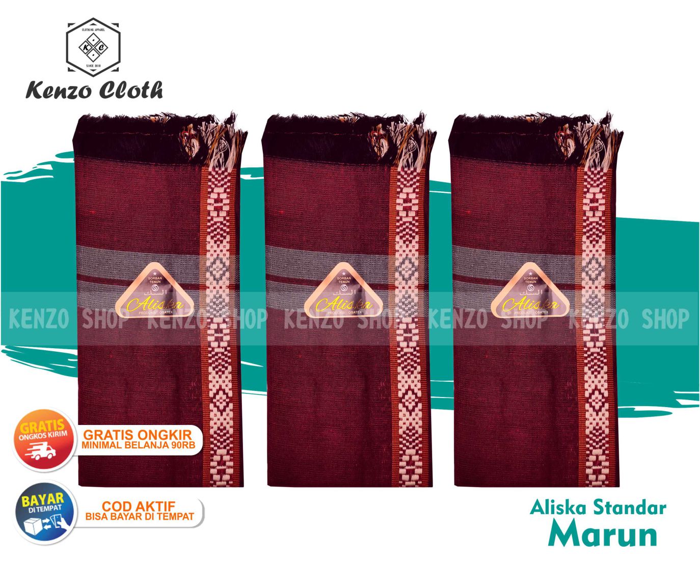 SORBAN ALISKA UKURAN STANDAR - SURBAN HARGA TERMURAH KUALITAS SUPER